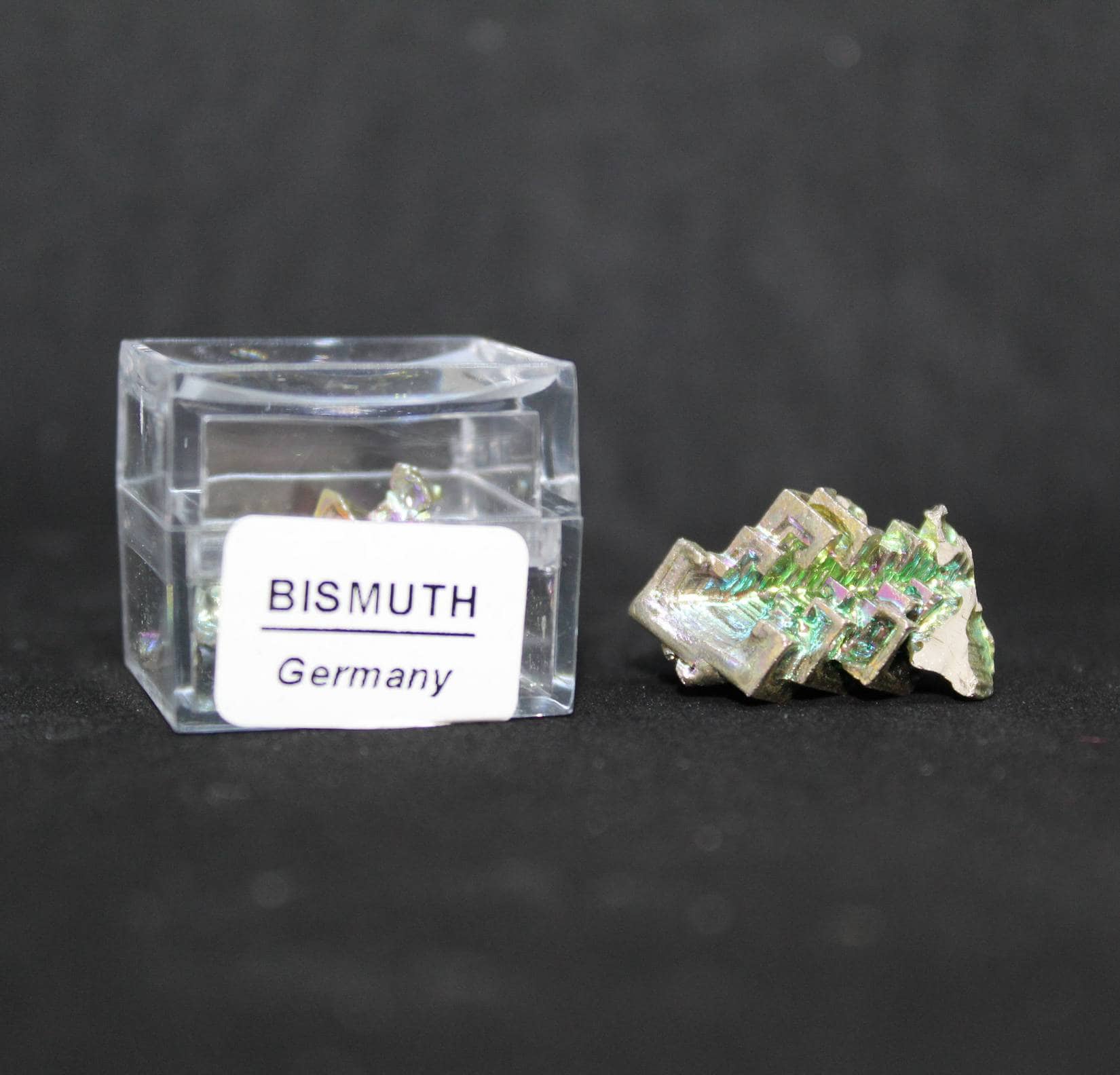 Bismuth Crystal in a Magnifying Box - Albion Fire and Ice