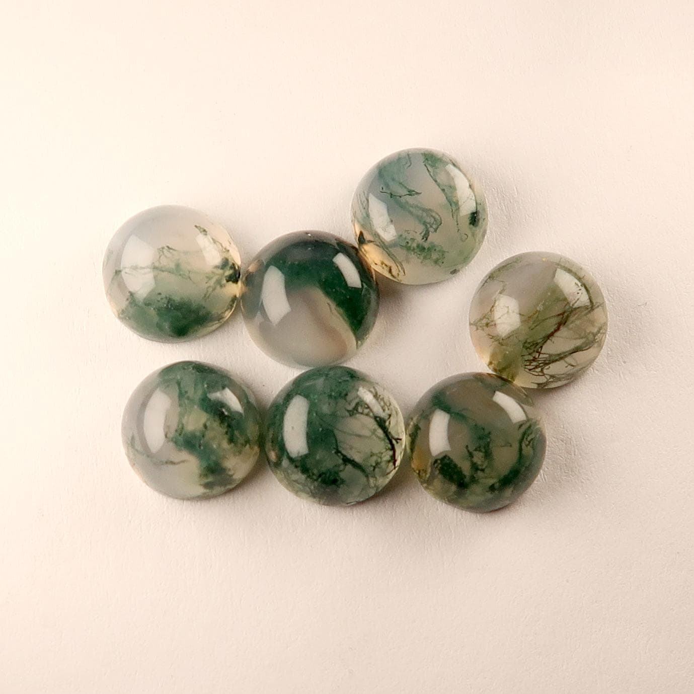 Green Moss Agate Cabochons - Moss Agate Cabochons for Sale - UK