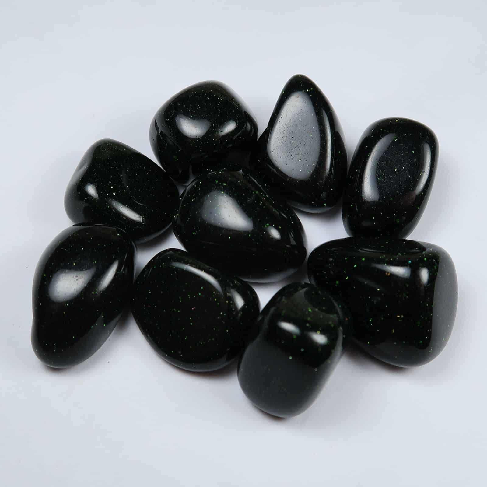 Green Goldstone Tumblestones - Buy tumbled Goldstone - UK Crystals