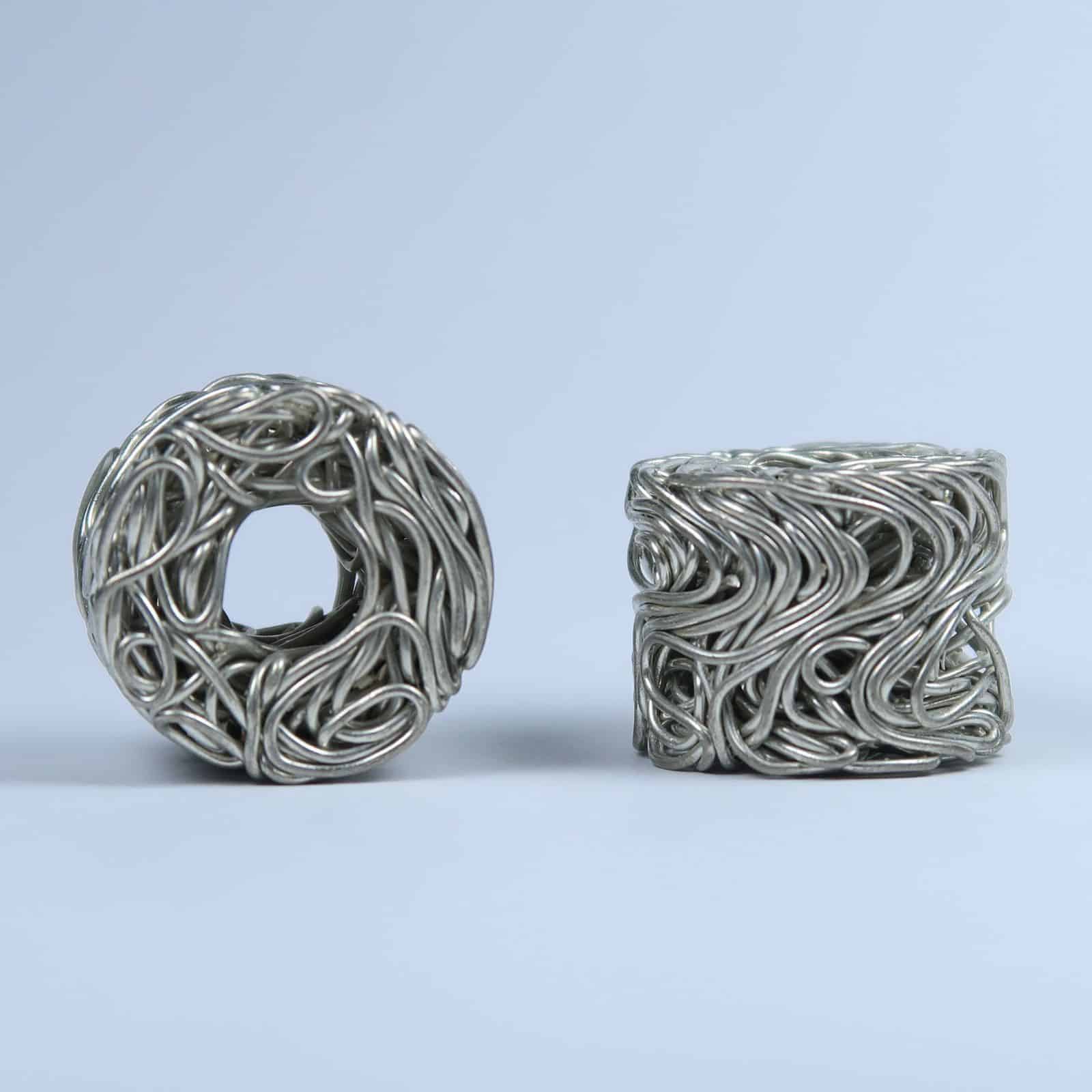 Twisted Wire Beads | Silver plated steel wire beads | UK