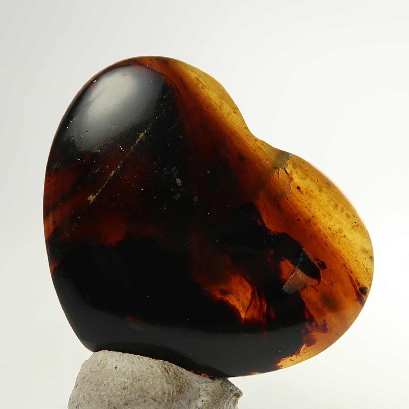 Indonesian Amber heart carvings | Solid Amber hearts | UK Shop