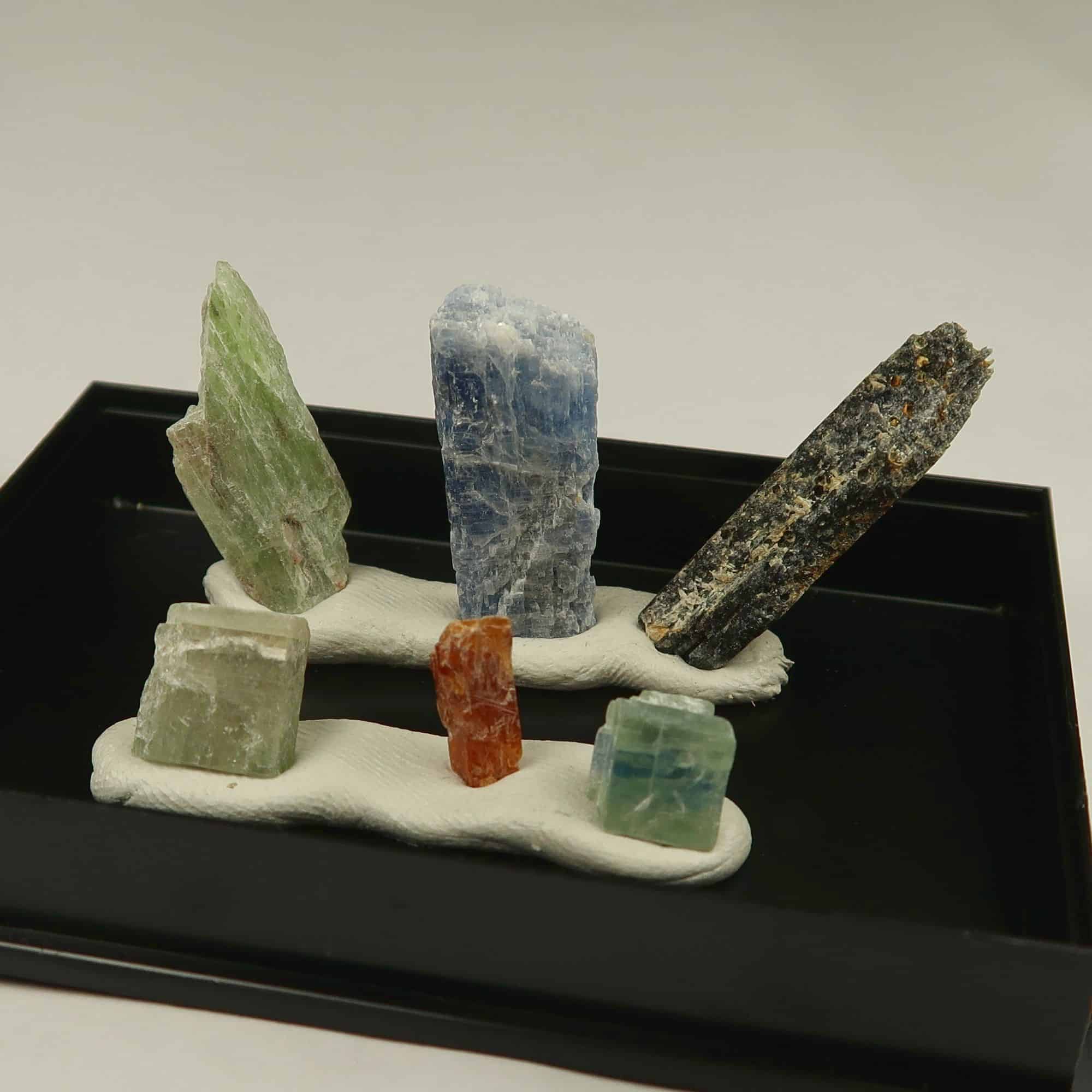 Kyanite Crystal Sets - Black, Blue, Green and Orange | UK Shop