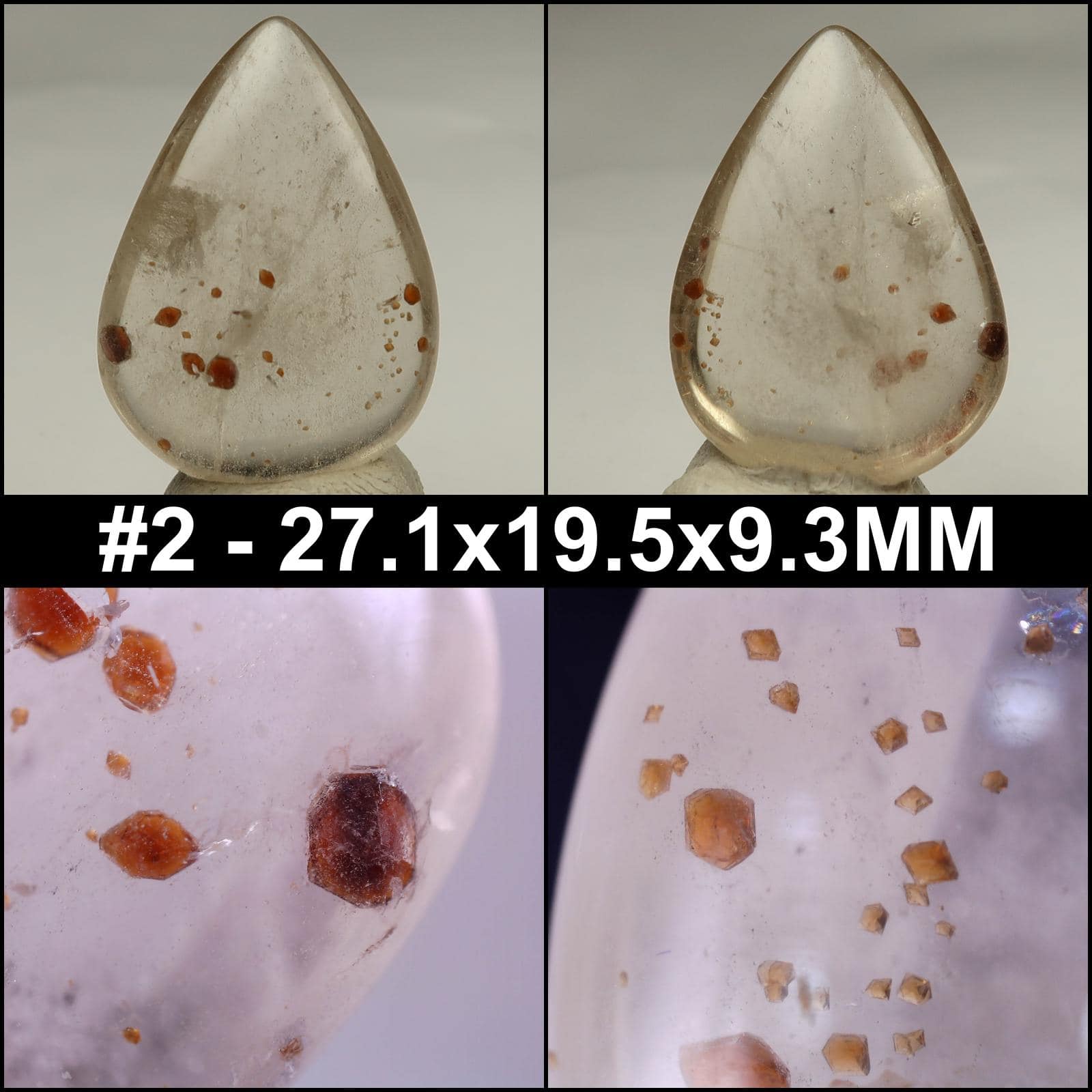 Quartz with Garnet Inclusions - Albion Fire and Ice