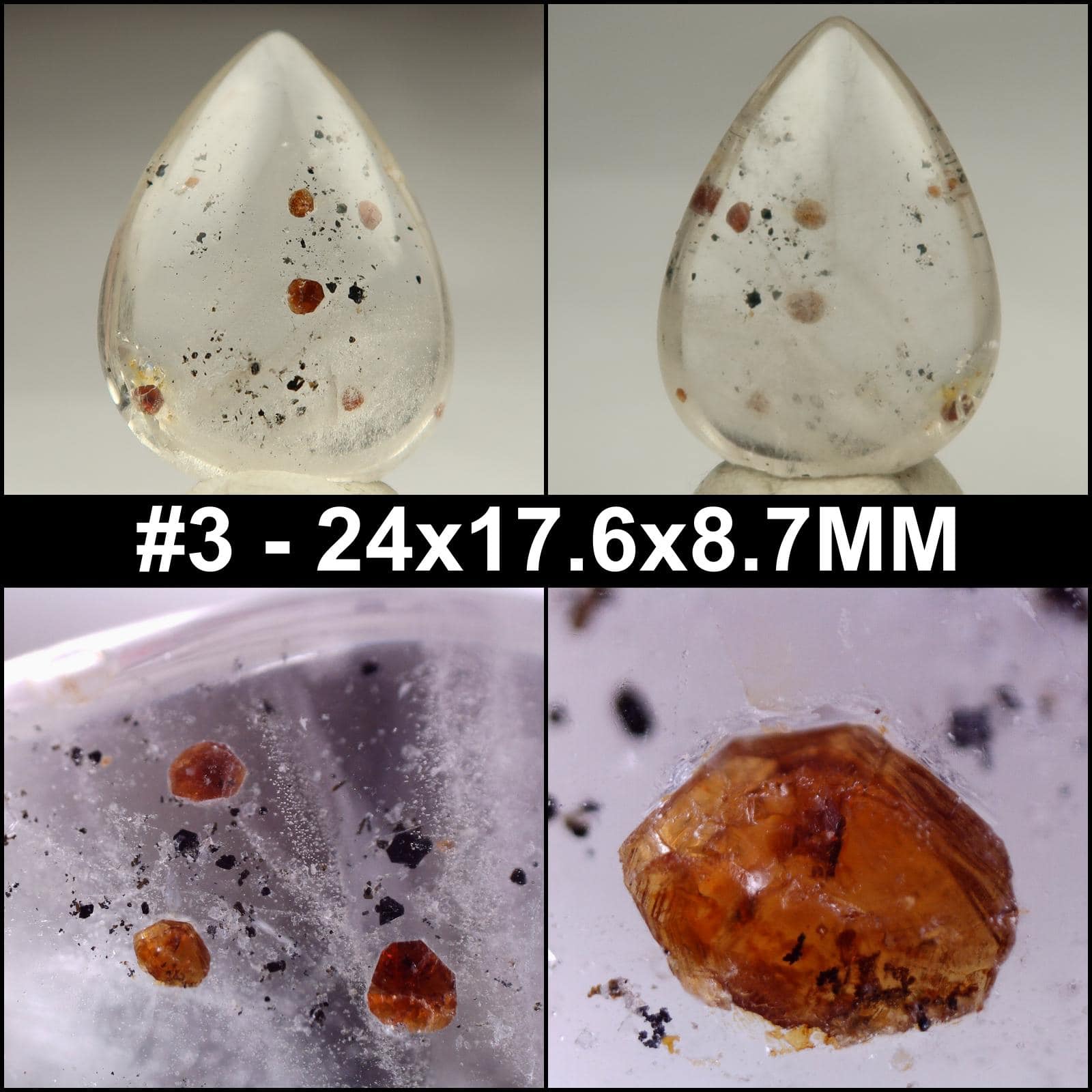 Quartz with Garnet Inclusions - Albion Fire and Ice