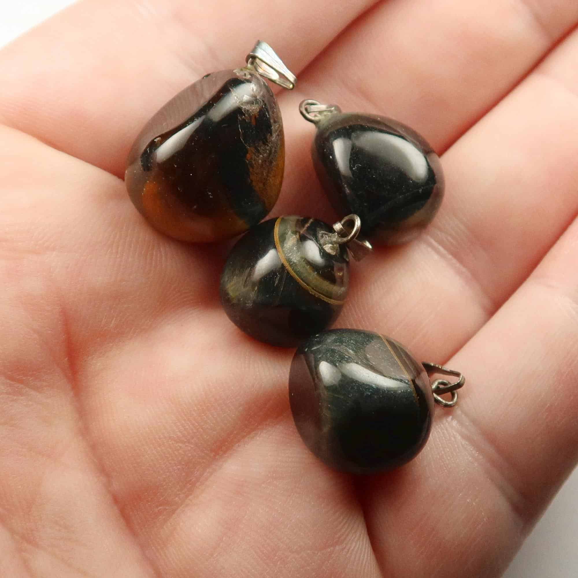 Blue Tigers Eye pendants for jewellery making | UK Shop