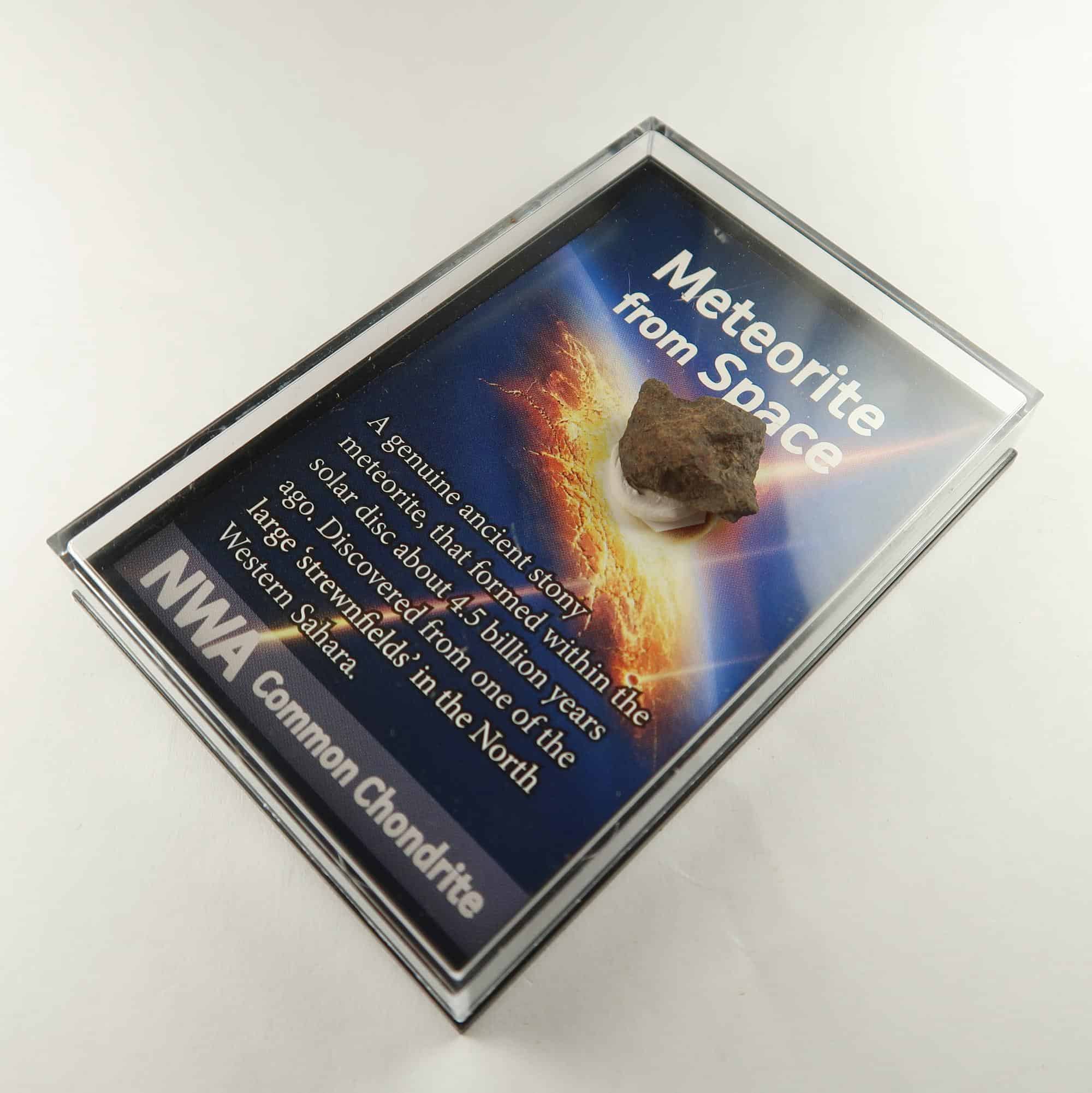 Common Chondrite (NWA) meteorite specimen in 'story box'